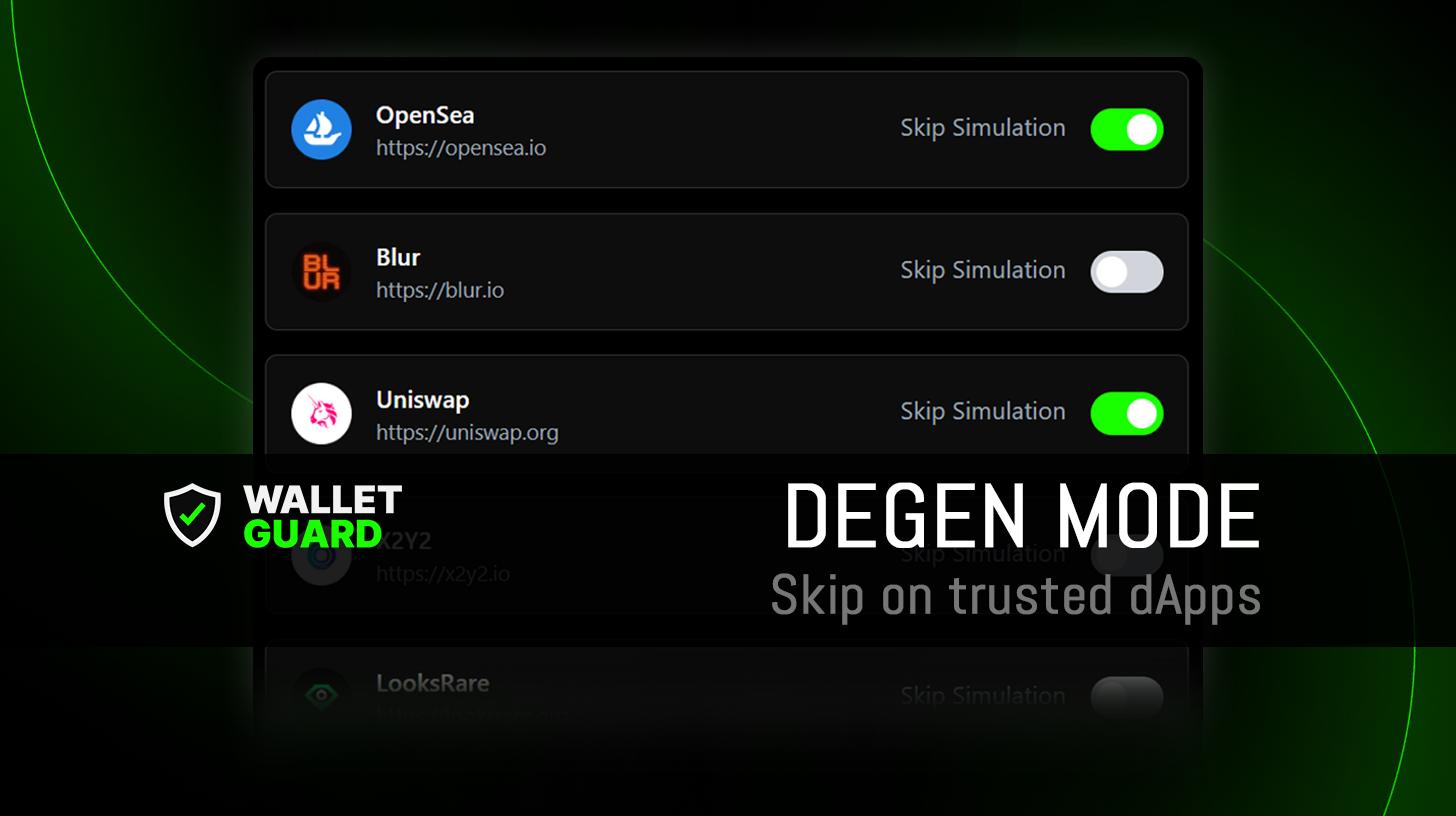 INTRODUCING DEGEN MODE: SKIP ON TRUSTED DAPPS | Wallet Guard Academy