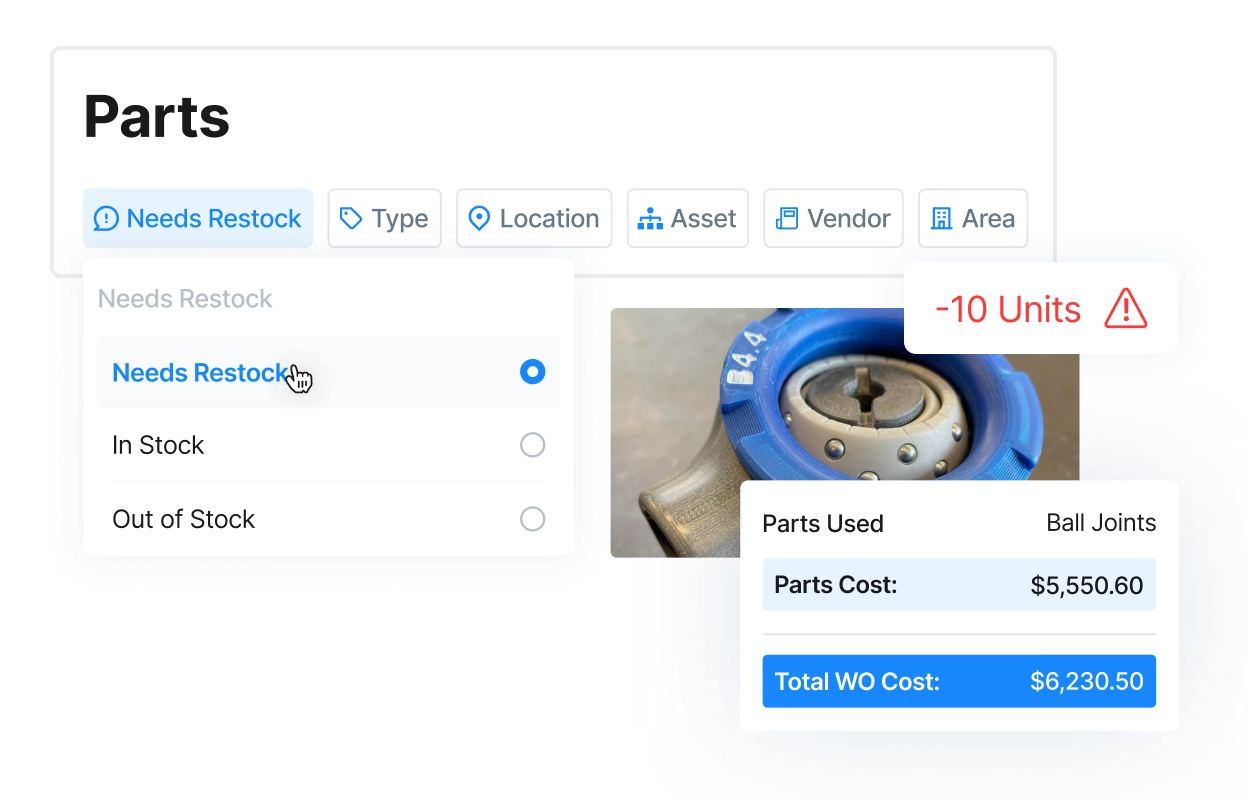 Parts Inventory Management | Use Cases | MaintainX