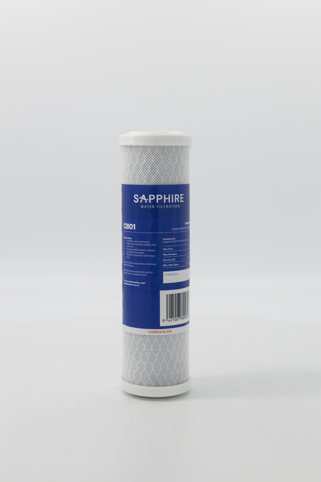 1 Micron Carbon Block Cartridge - CB01 | Sapphire Water