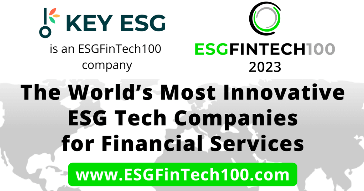 KEY ESG is re-selected as an ESGFintech100 company.
