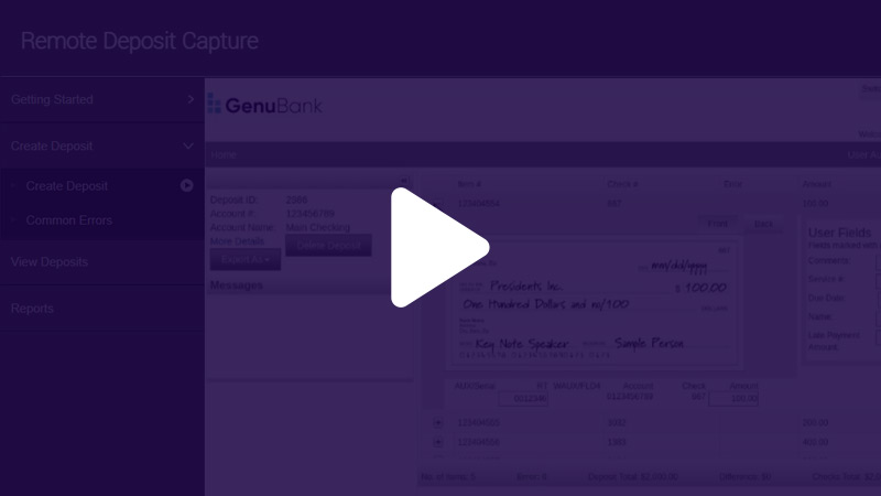 Remote Deposit Capture Guide GenuBank