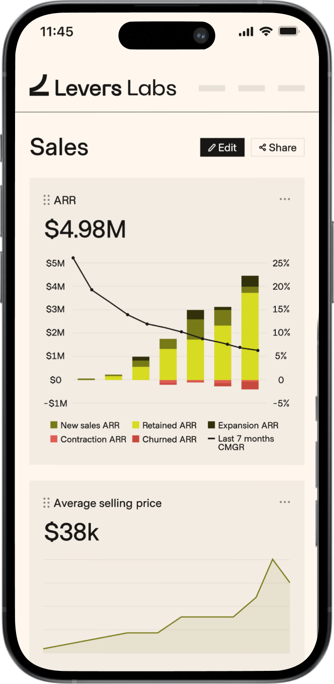 Automated metrics reporting | Levers Visibility | Levers Labs