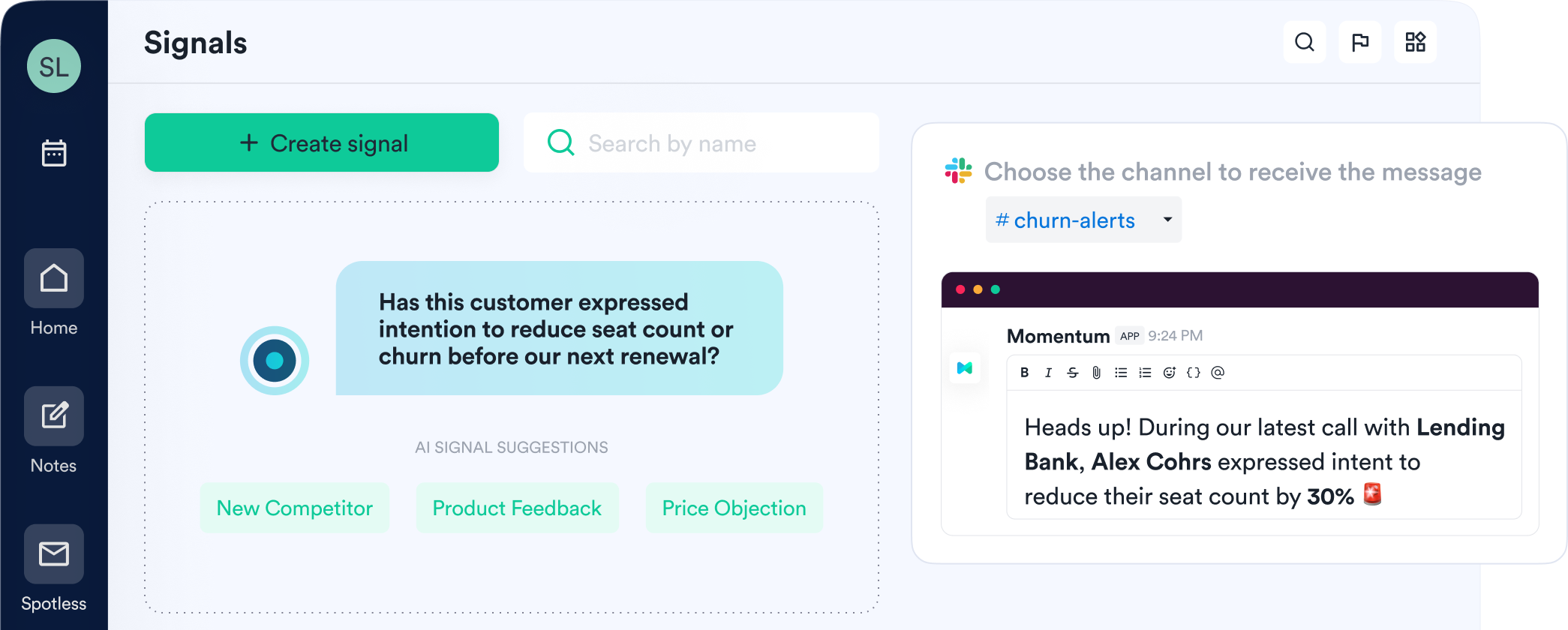 Momentum AI Signals - Share Insights From Calls with GTM Teams