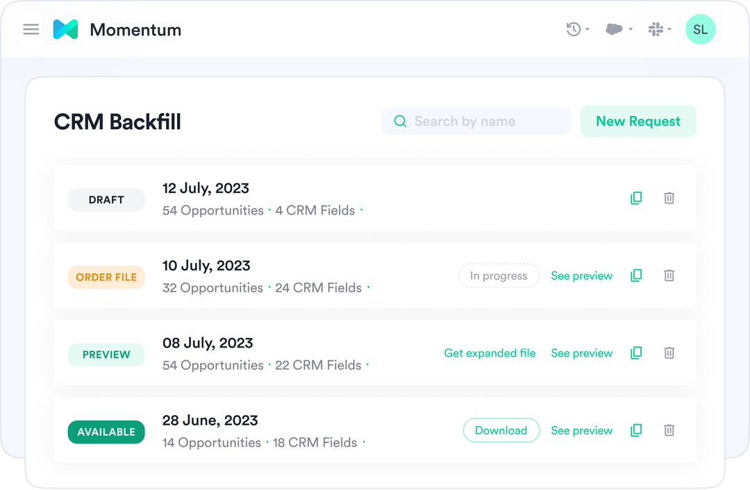 Momentum - Backfill Your CRM with Call Data At Scale