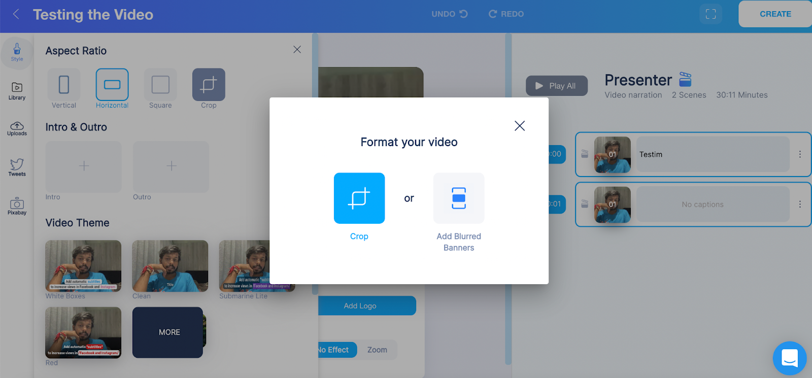 How to Make a Horizontal Video Vertical or Square with BIGVU