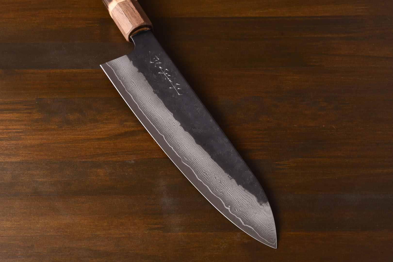 Miraiden Kurouchi VG10 Damascus Gyuto 210mm | Tower Knives - Osaka ...