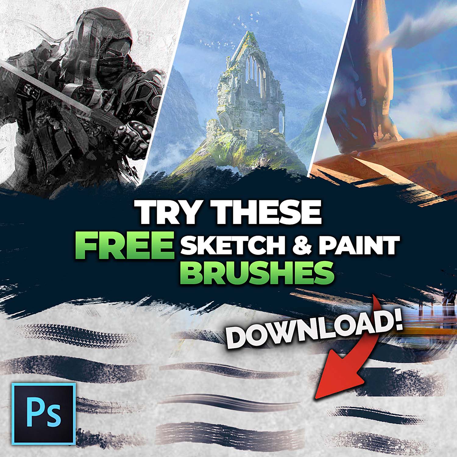 Free Concept Art Brush Pack for Photoshop