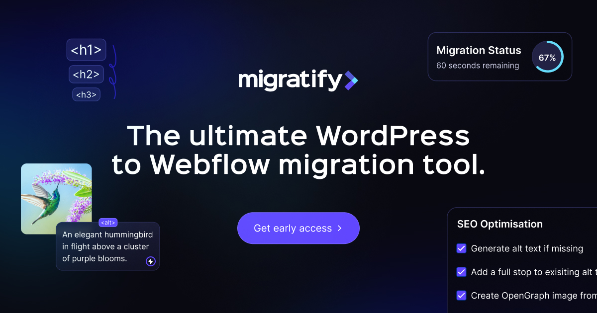 The ultimate WordPress to Webflow migration tool - Migratify