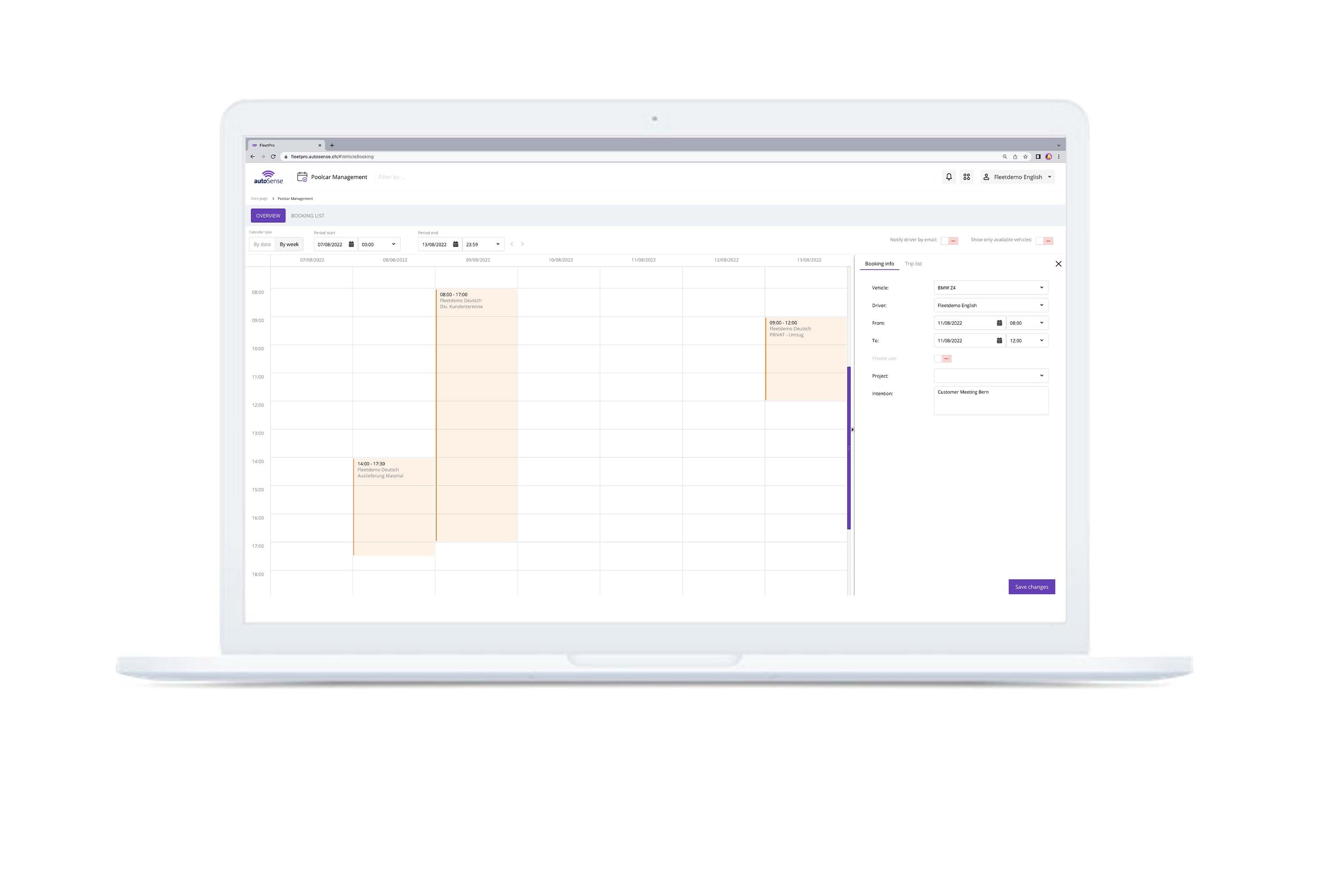 autoSense – Poolcar management
