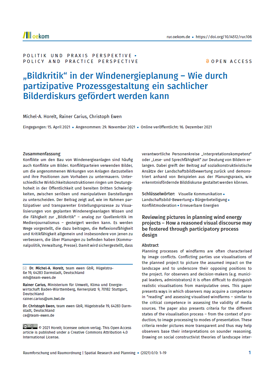 „Bildkritik“ in der Windenergieplanung - Wie durch partizipative ...