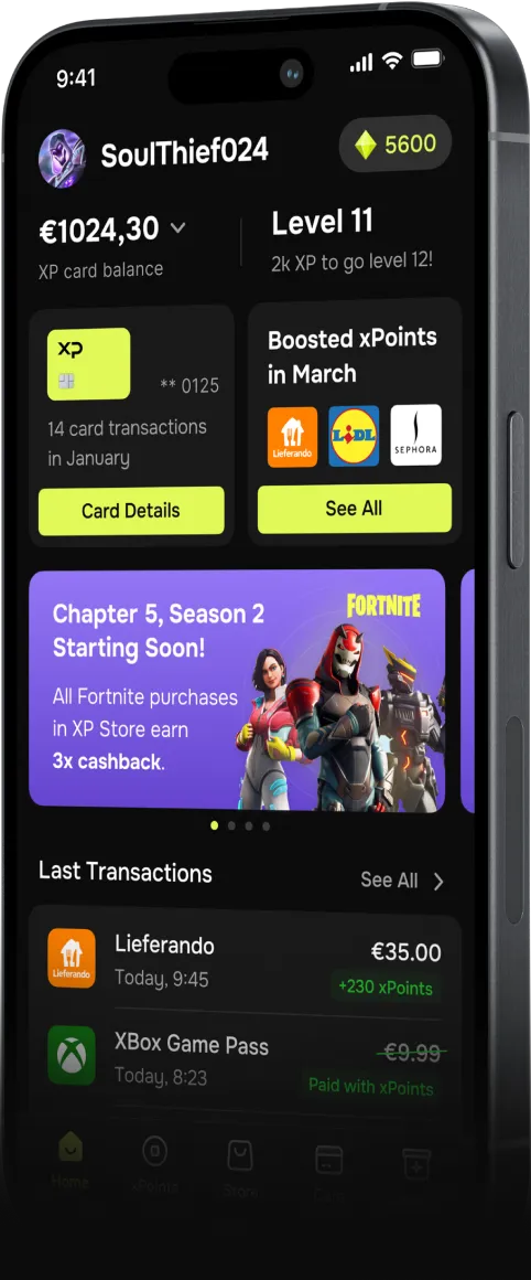 XP card - Debit Karte #1 für Gamer