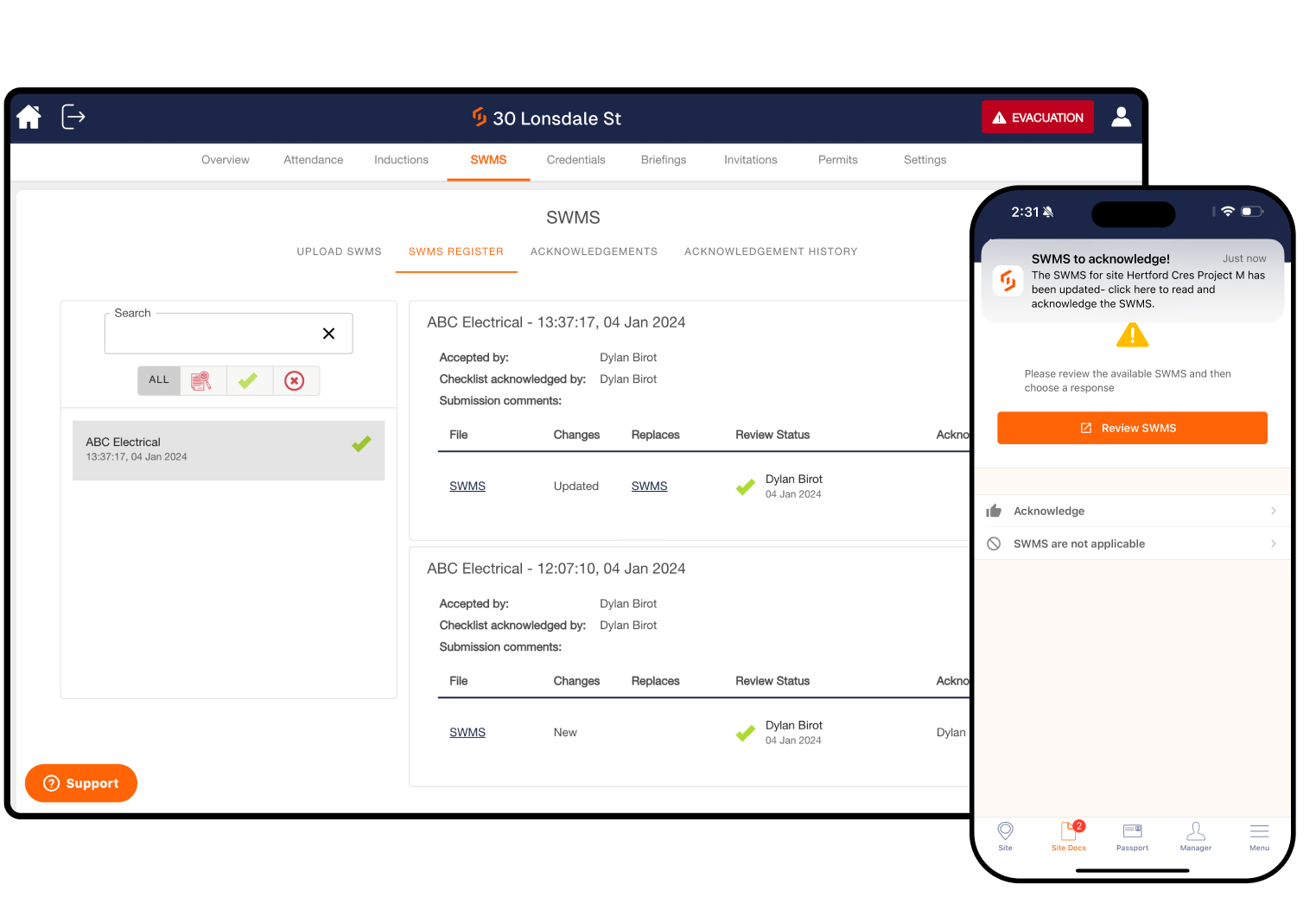 SWMS Software APP for the Construction Industry | SignOnSite