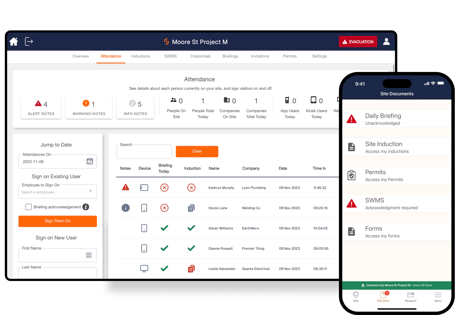 SignOnSite: A productivity,data and safety platform for construction