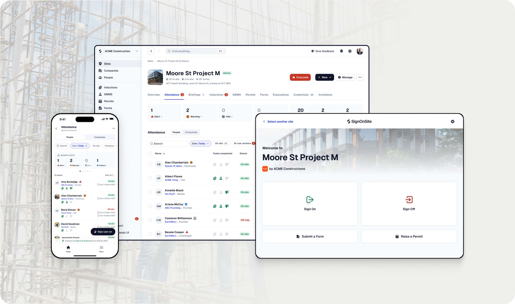Learn about the SignOnSite Platform | Construction Safety Software