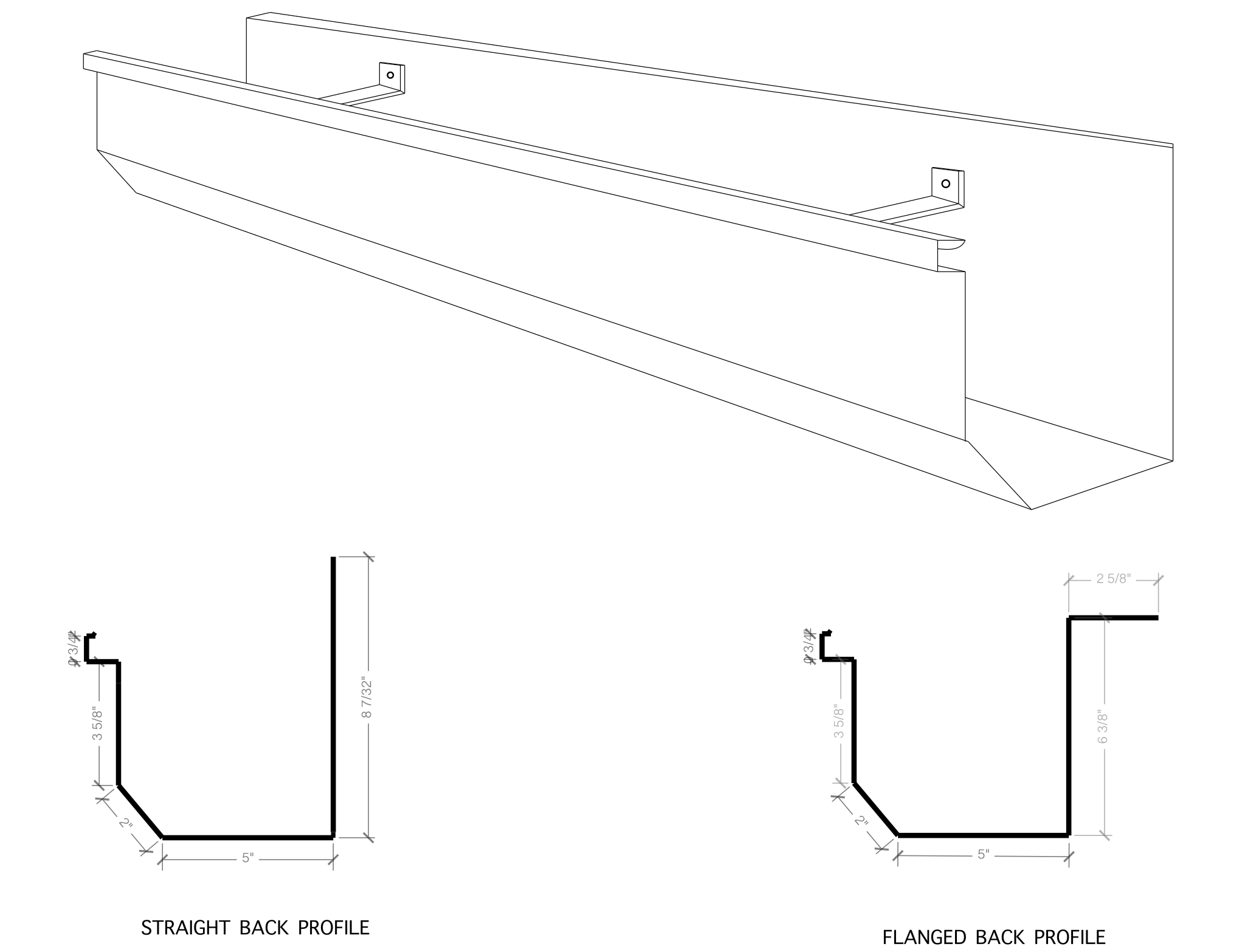 Custom Gutter Shop Drawing