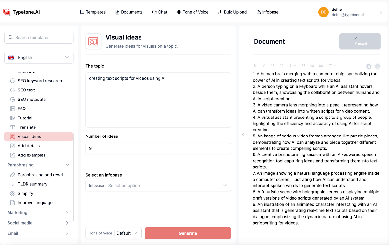 Créez des scripts de texte pour vos vidéos avec l'IA