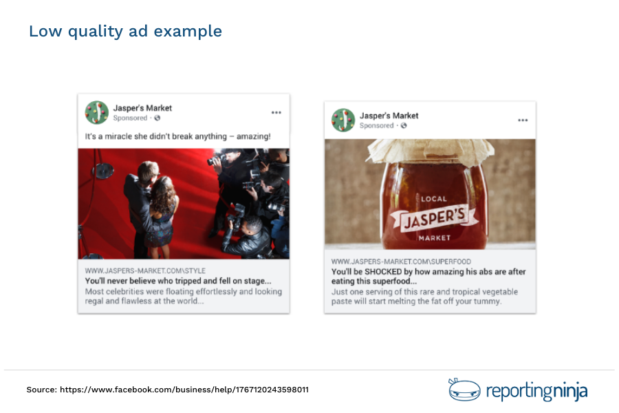 Improving your Facebook account ad quality | Reporting Ninja