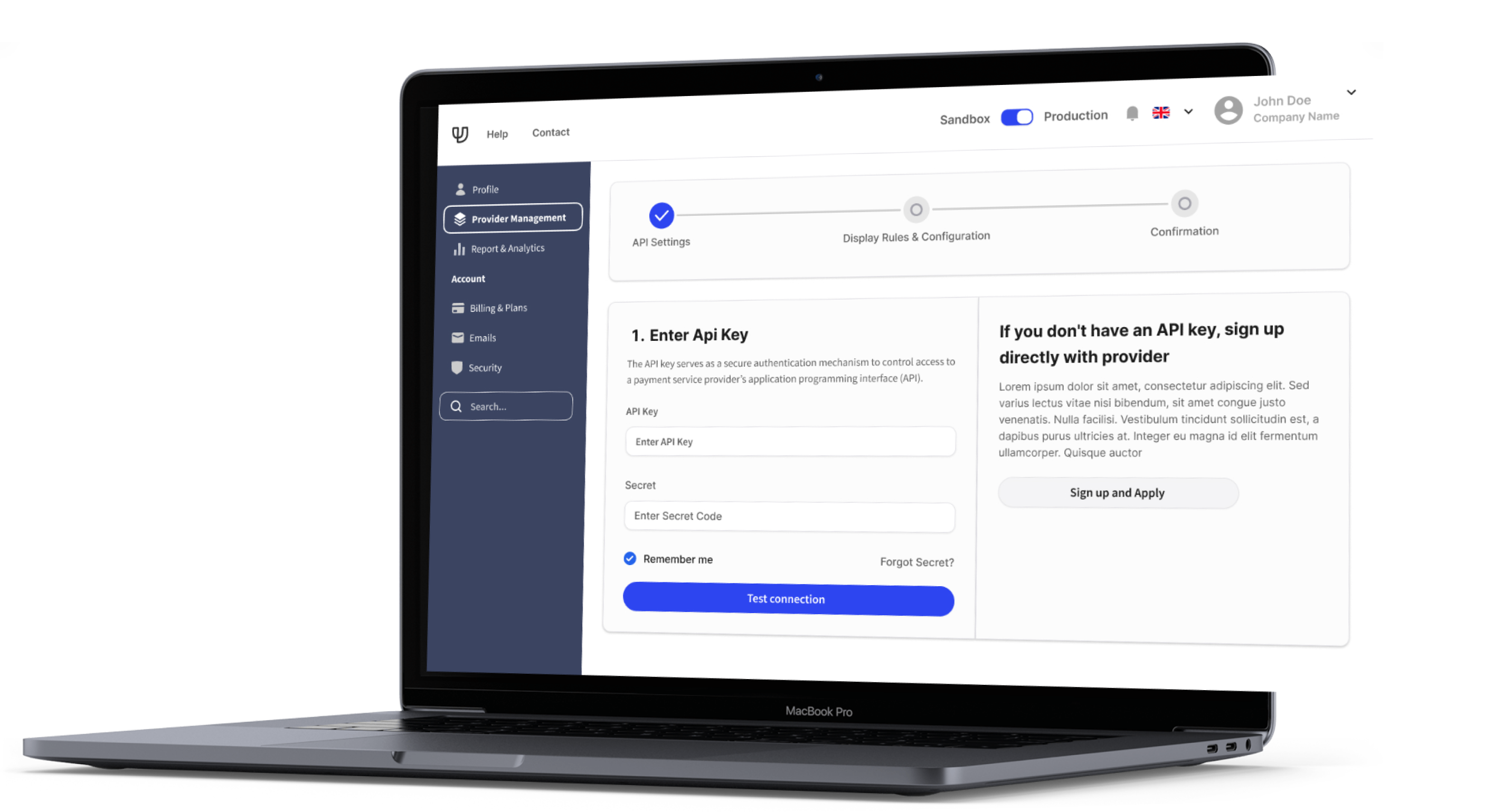 B2B payment infrastructure : unique payments