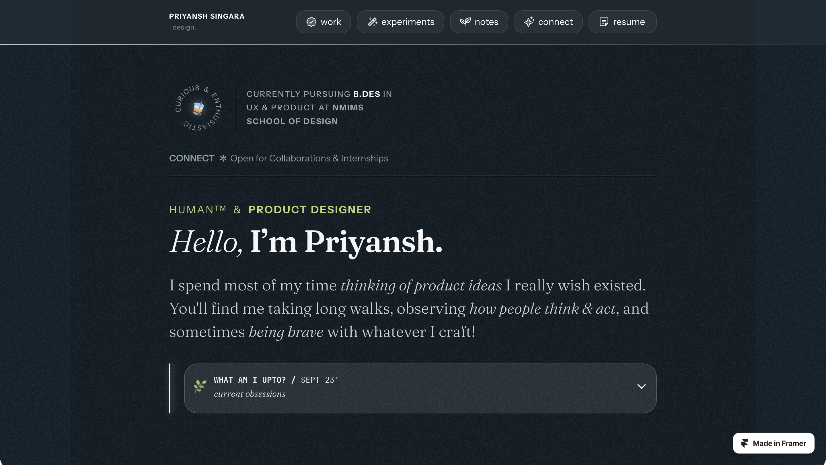 Priyansh Singara - Wall of portfolios