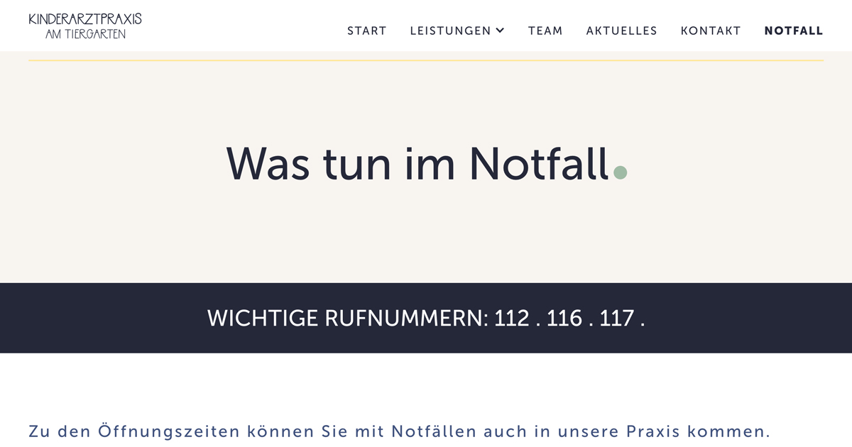 Was tun im Notfall – Kinderarztpraxis am Tiergarten Nürnberg