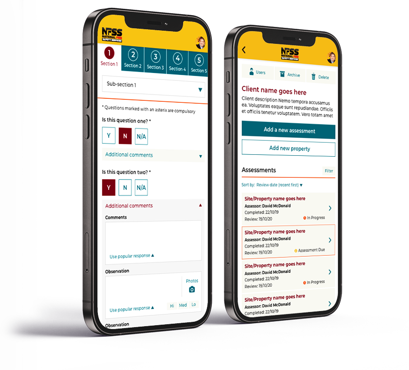 Web / app design – National Fire Safety Services - by Rick Hincks