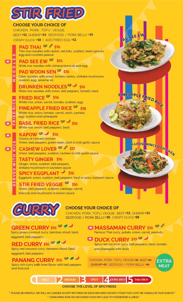 Menu | Thai Treasure