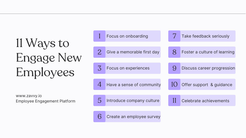 11 Best Practices to Boost New Employee Engagement | Zavvy