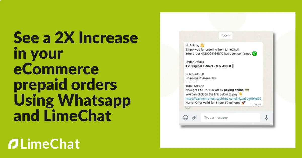 Convert COD orders to prepaid with WhatsApp | LimeChat