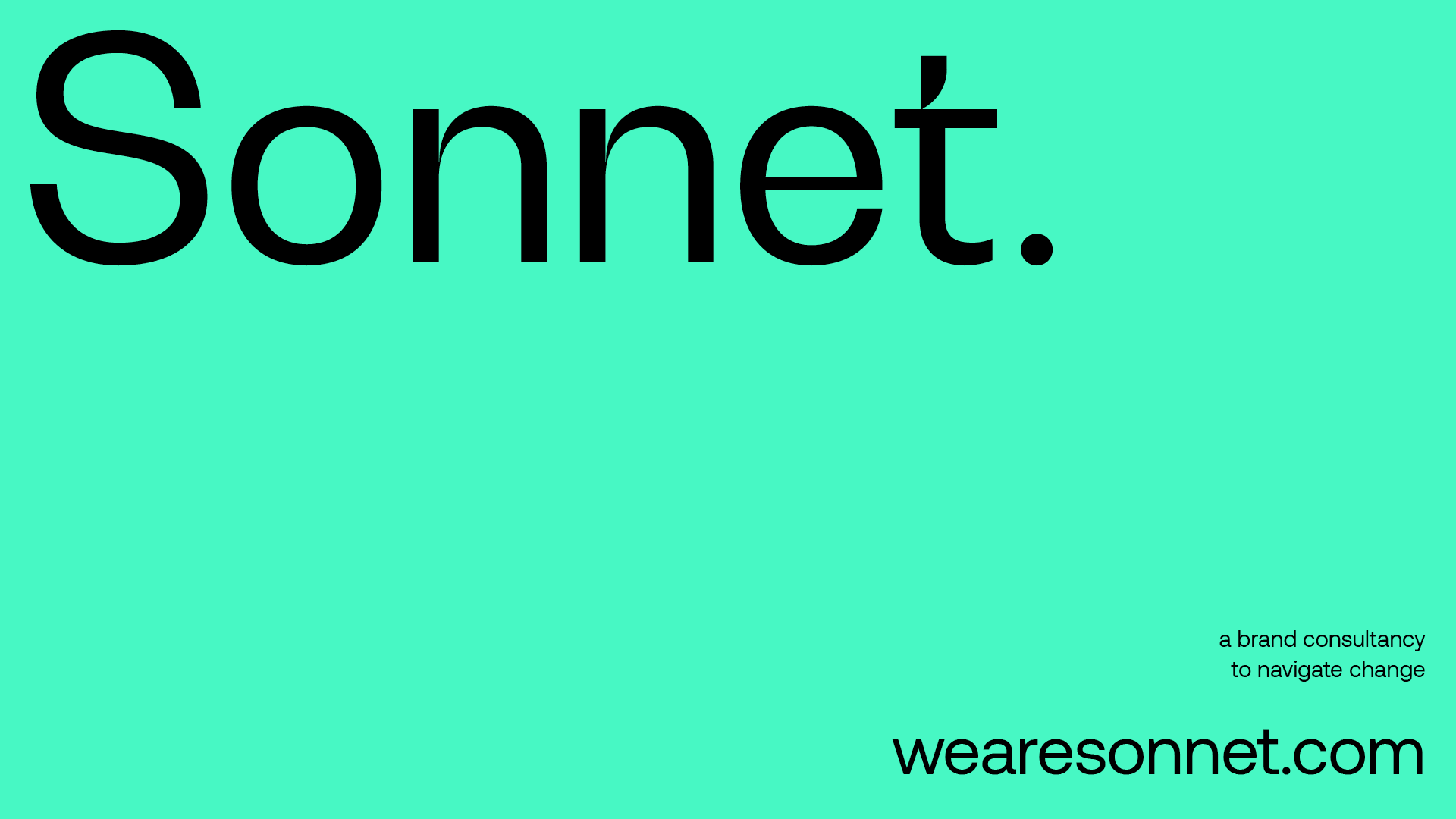 Sonnet | A brand consultancy to navigate change.