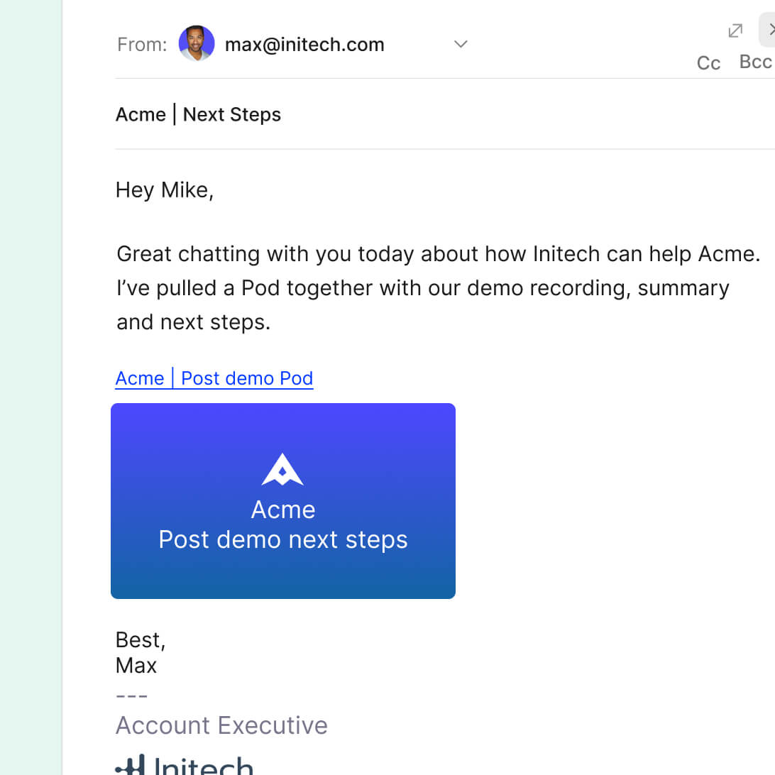 Post Call and Demo Follow Up Software Use Cases | trumpet