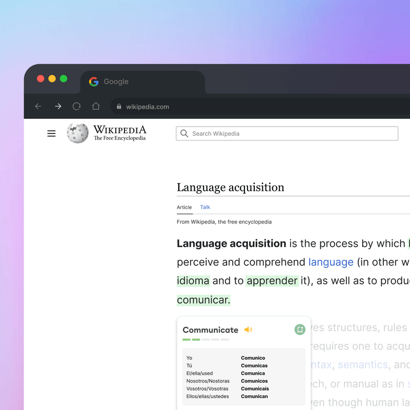 Learn Languages As You Browse The Web