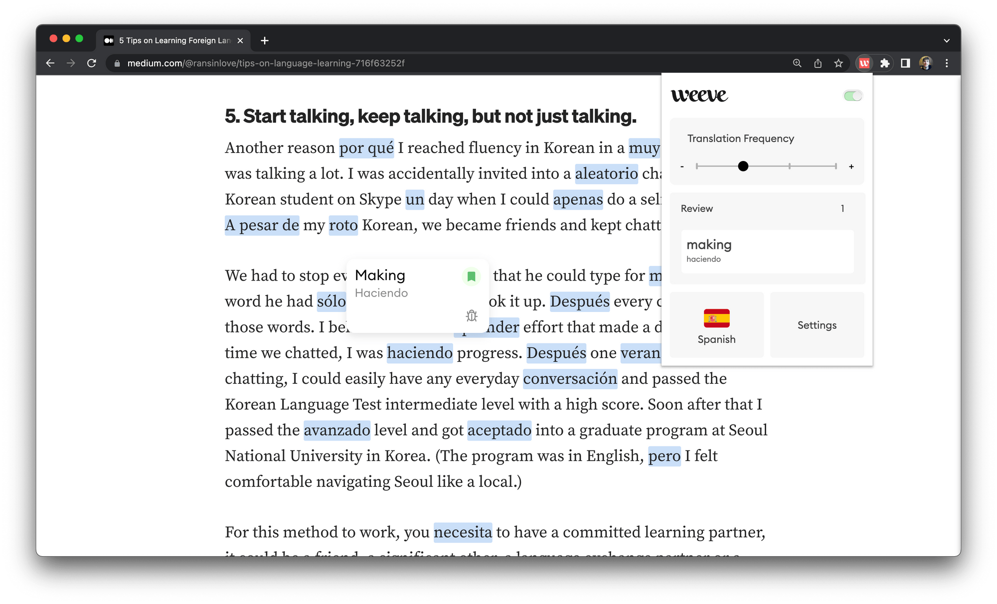 Learn Languages As You Browse The Web