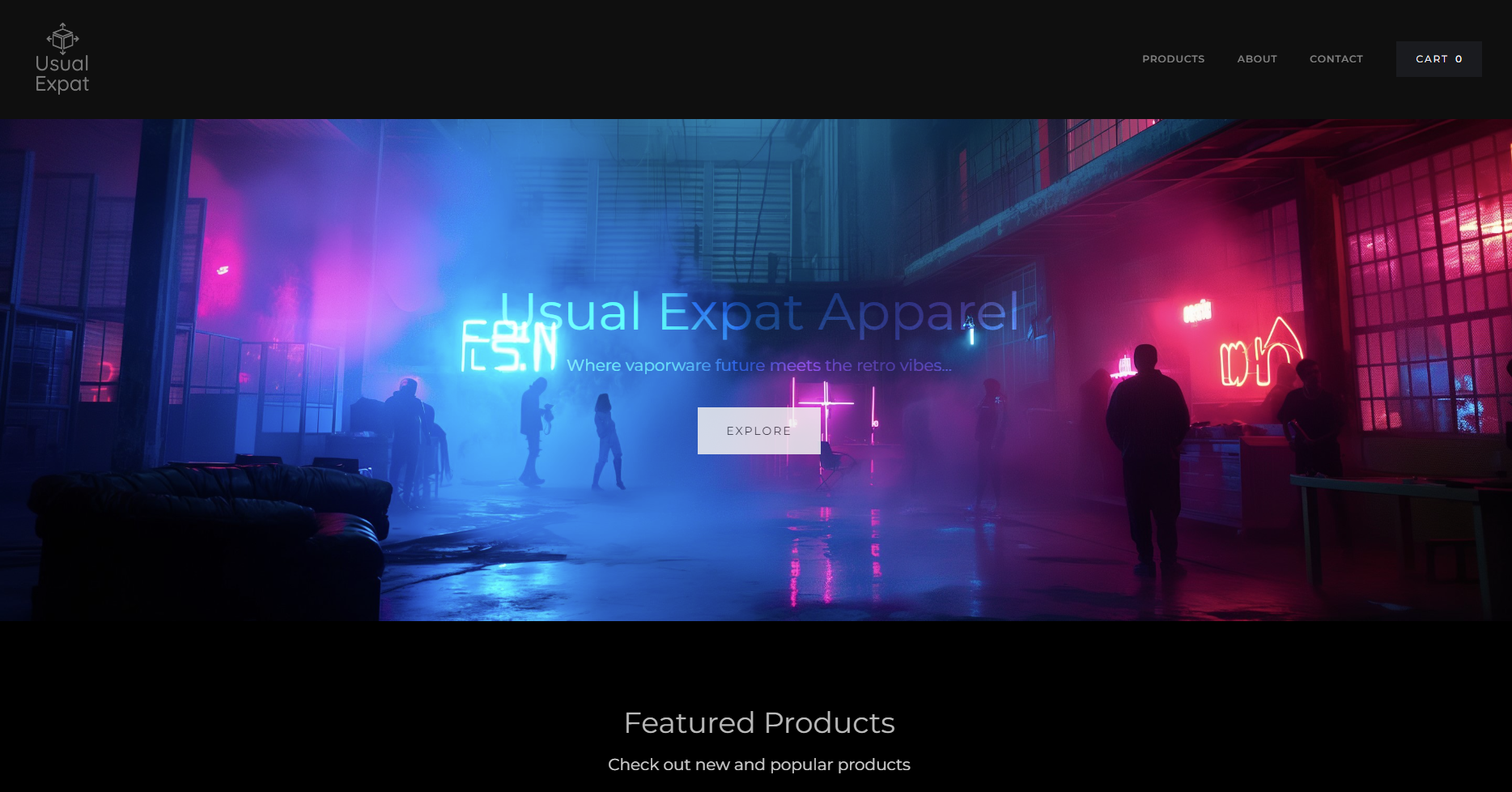 Products - Cyberpunk and Vaporware T-Shirts & Hoodies | Usual Expat Apparel