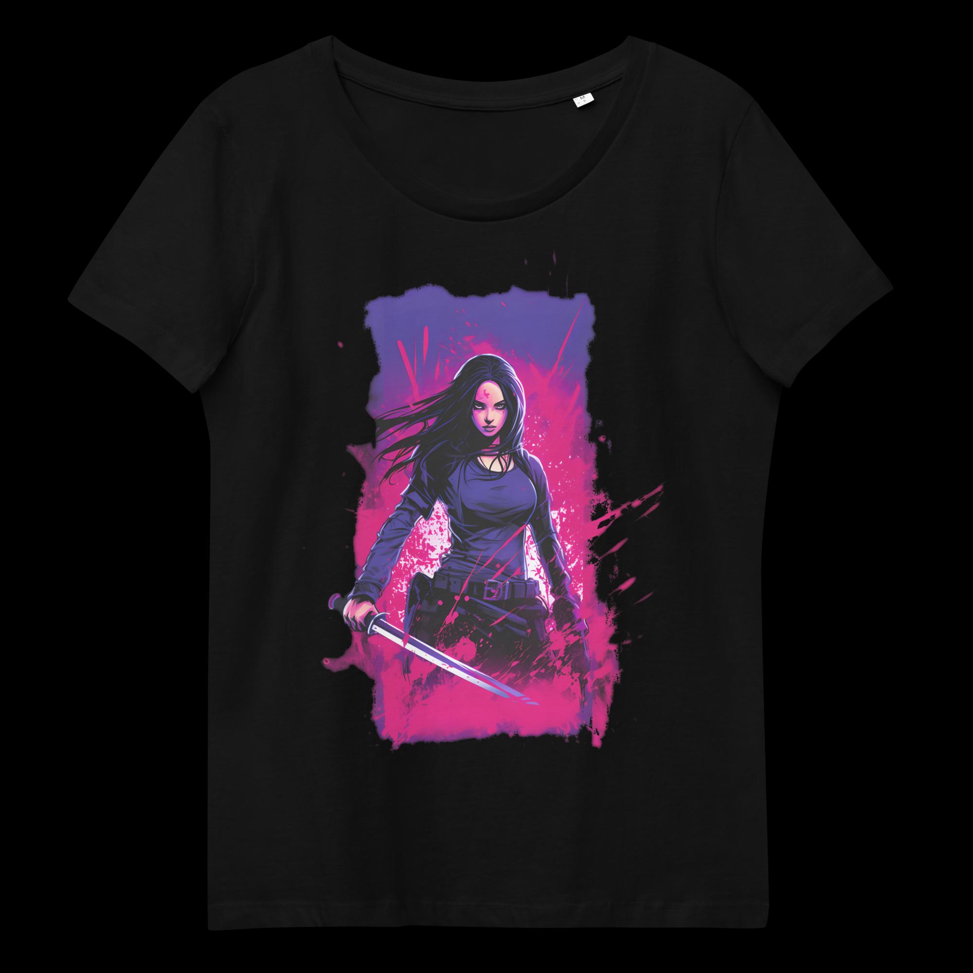 Mia Samurai Women's Fitted Tee - Cyberpunk and Vaporware T-Shirts & Hoodies | Usual Expat Apparel