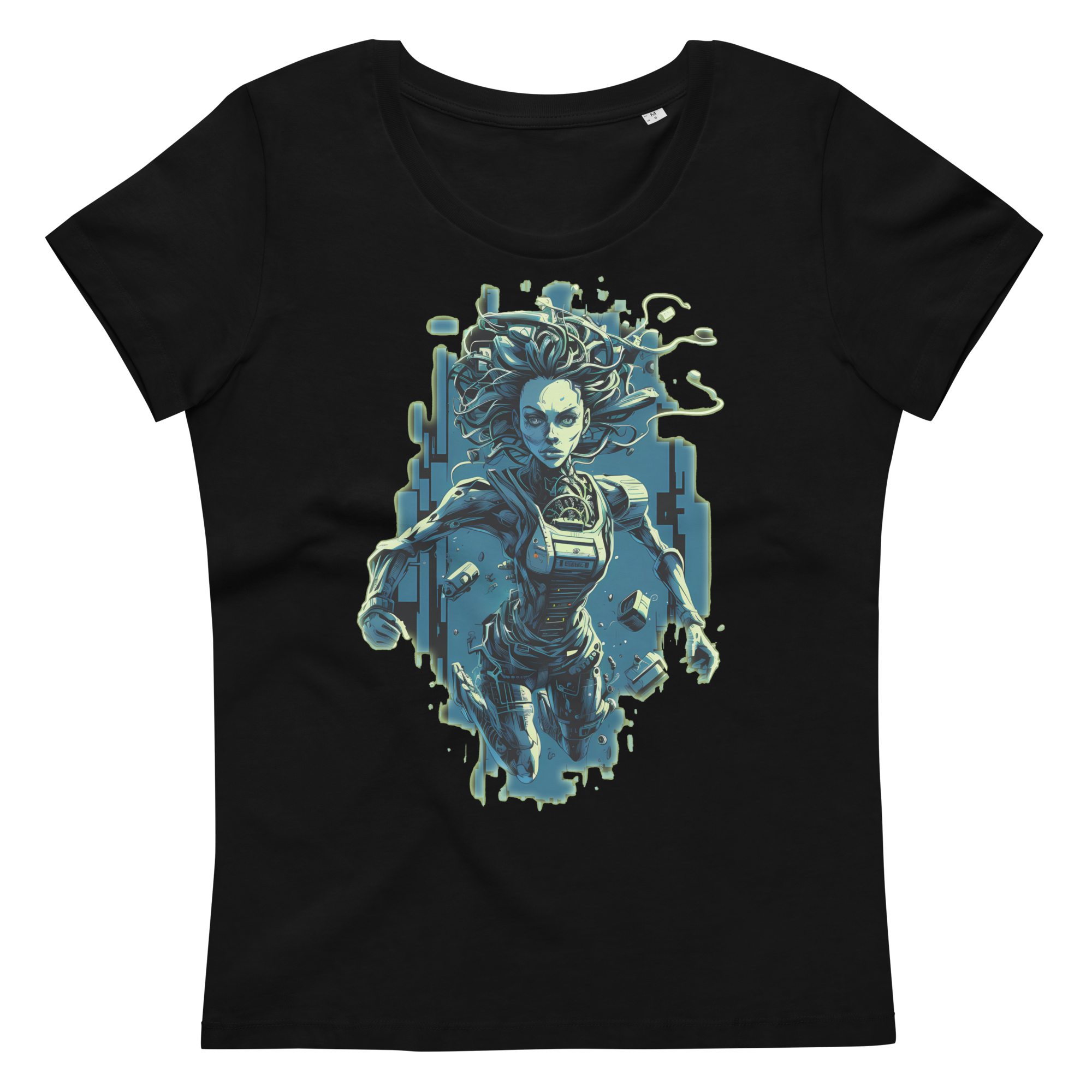 Freya Biomechanical Women's Fitted Eco Tee - Cyberpunk and Vaporware T ...