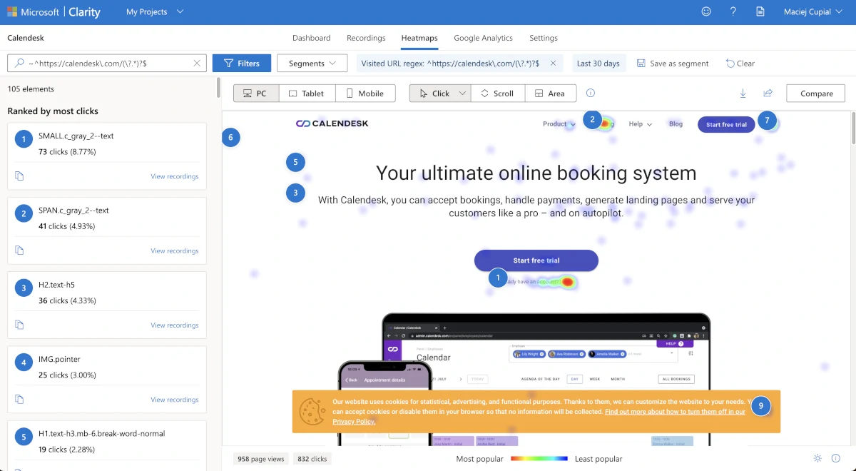 How to better understand user behavior with Microsoft Clarity? | Calendesk