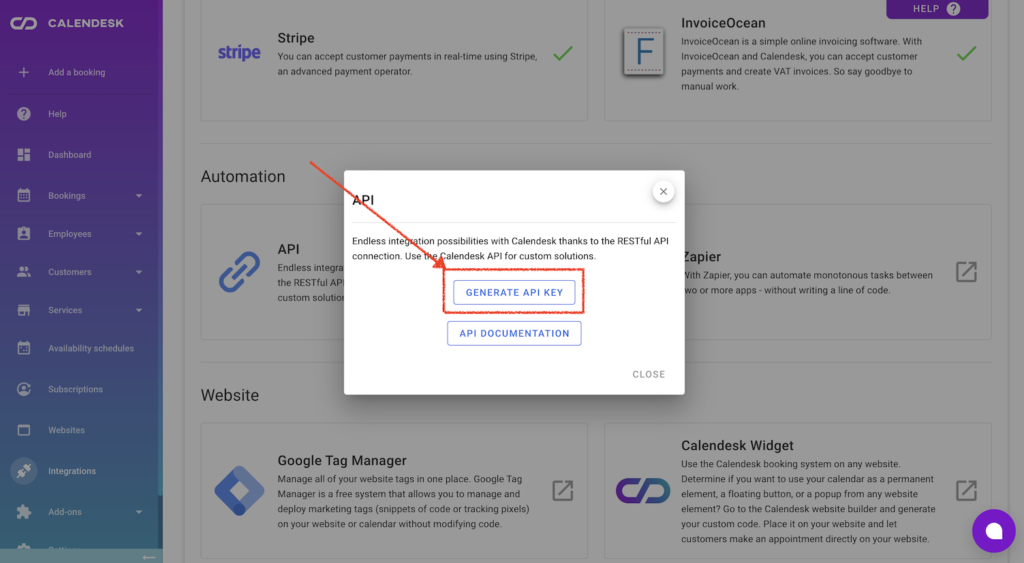 How to connect to Calendesk using RESTful API? | Calendesk