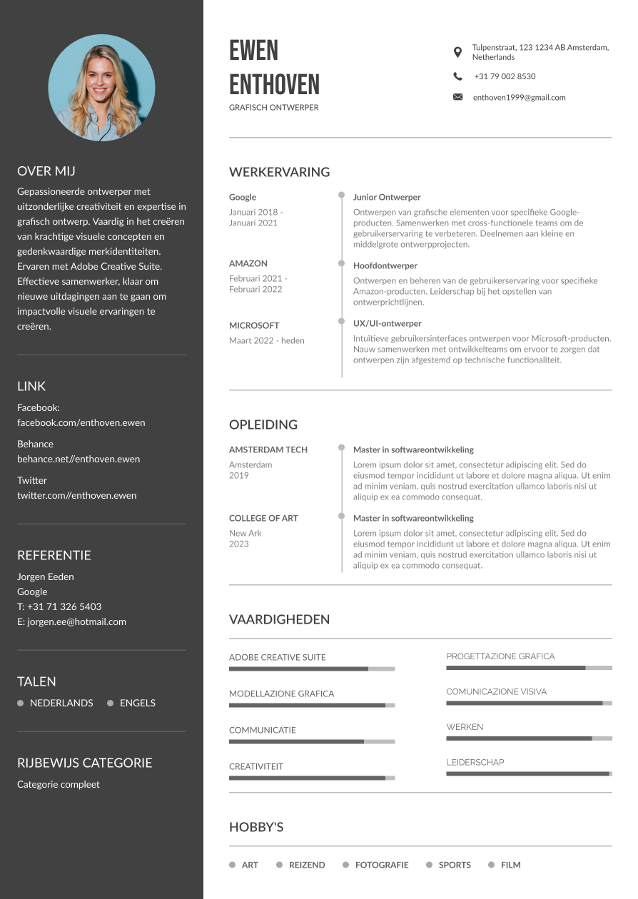 Budapest Template - CV Voorbeeld