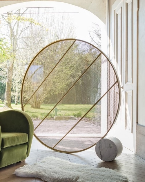 Swing Space Divider — A Stunning Combination of Metal and Stone ...