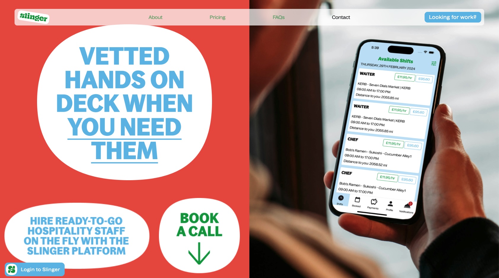 Slinger | Hospitality Jobs