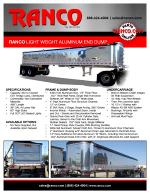Ranco Trailer Brochures - Information for Commercial Dump Trailers