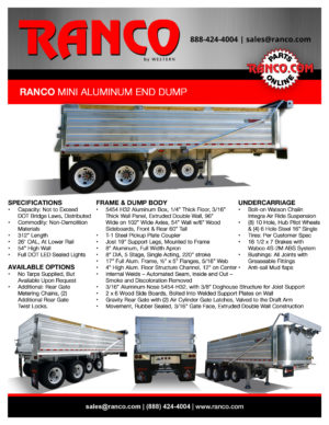 Ranco Trailer Brochures - Information for Commercial Dump Trailers