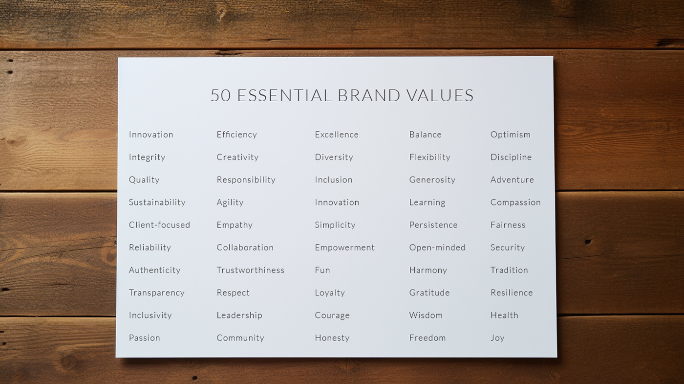 50 Essential Brand Values To Align Your Business For Success in 2024