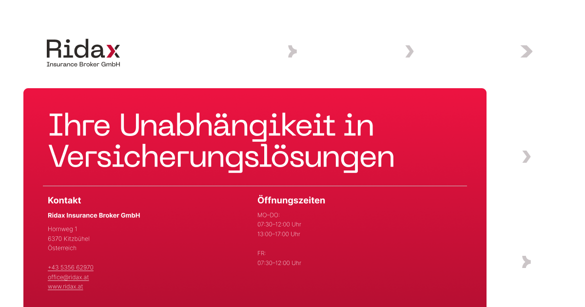 Ridax - Ihre Unabhängikeit in Versicherungslösungen