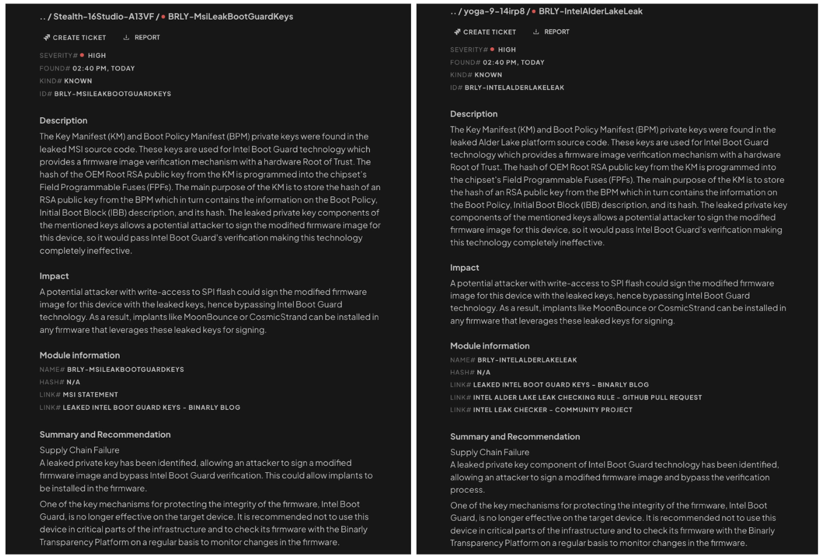 Intel IFWI Key Usage Analysis: Boot Guard Key Misuse Impact
