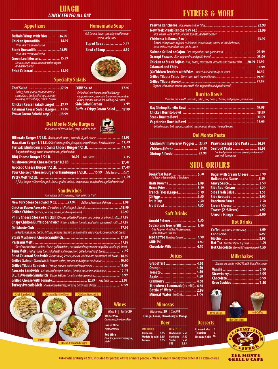 Del Monte Grill & Cafe | Menu