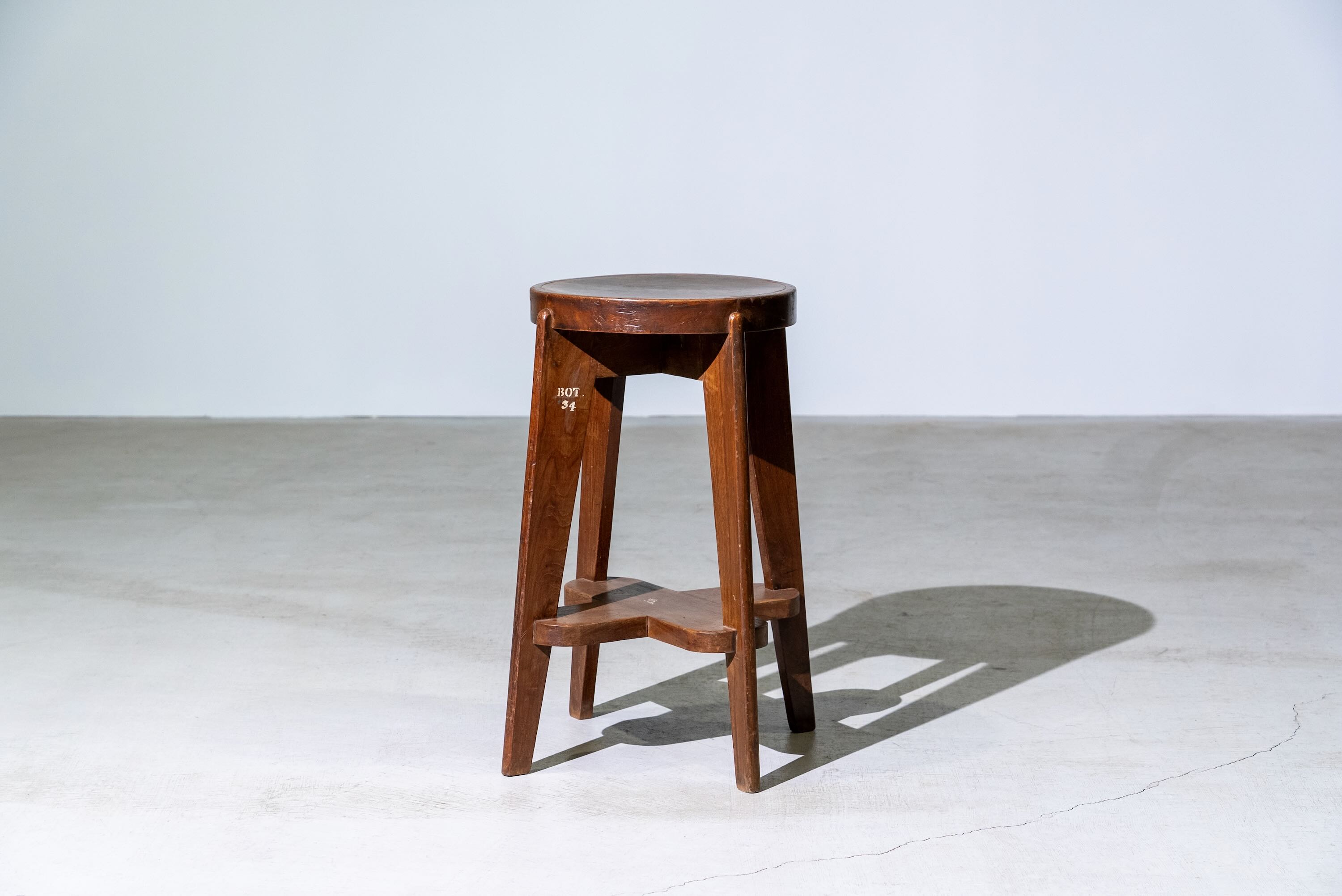 Gallery Attic | Pierre Jeanneret | Round Wood Stool