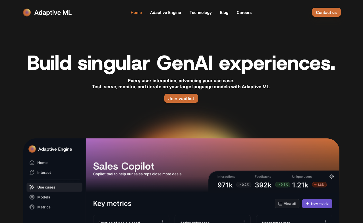 Adaptive ML — Build Singular Generative AI Experiences