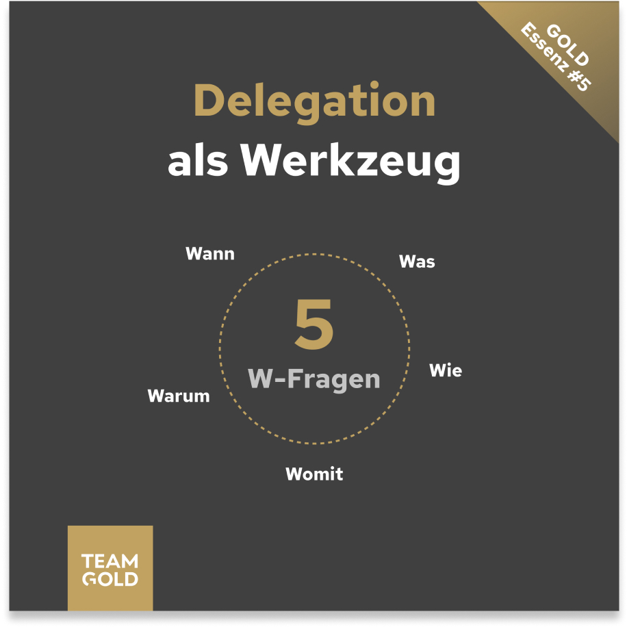 GOLD-Essenz #5 | Delegation als Werkzeug - 5 W - Fragen | TEAM GOLD