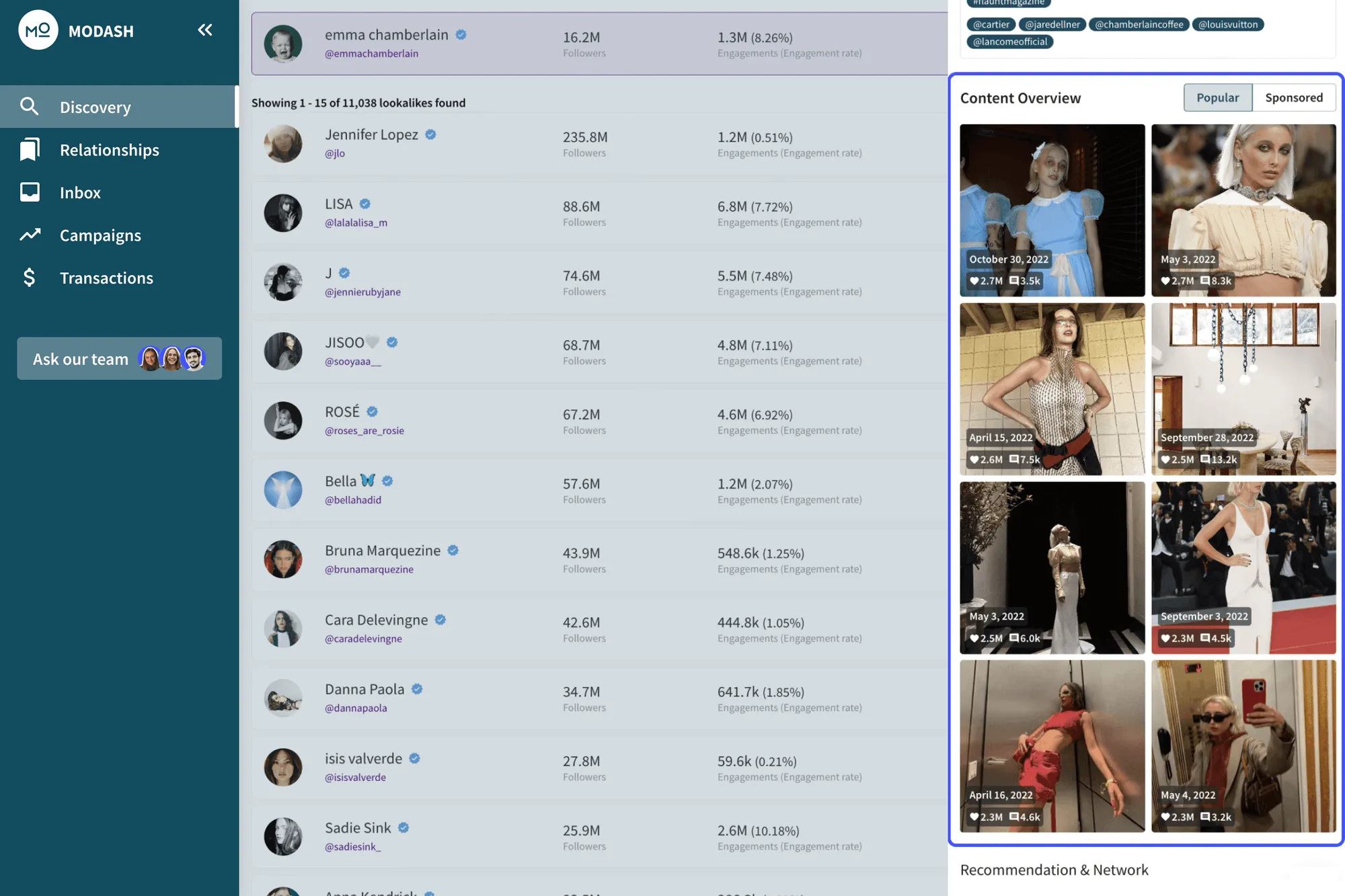 Encontre, analise e acompanhe influencers | Modash